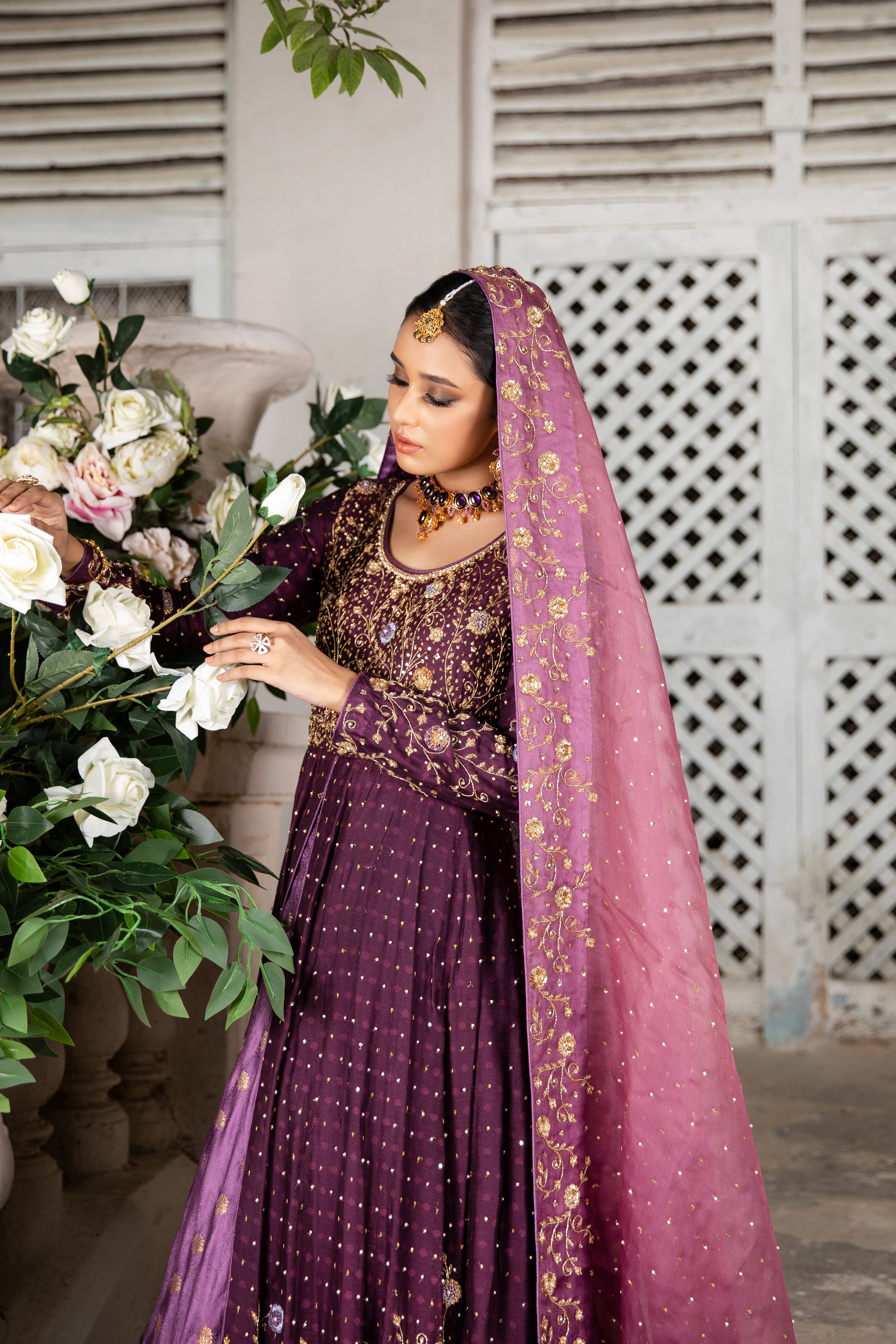 Elegant Engagement/Nikkah Kalidaar with Shaded Dupatta - Perfect Bridal ...