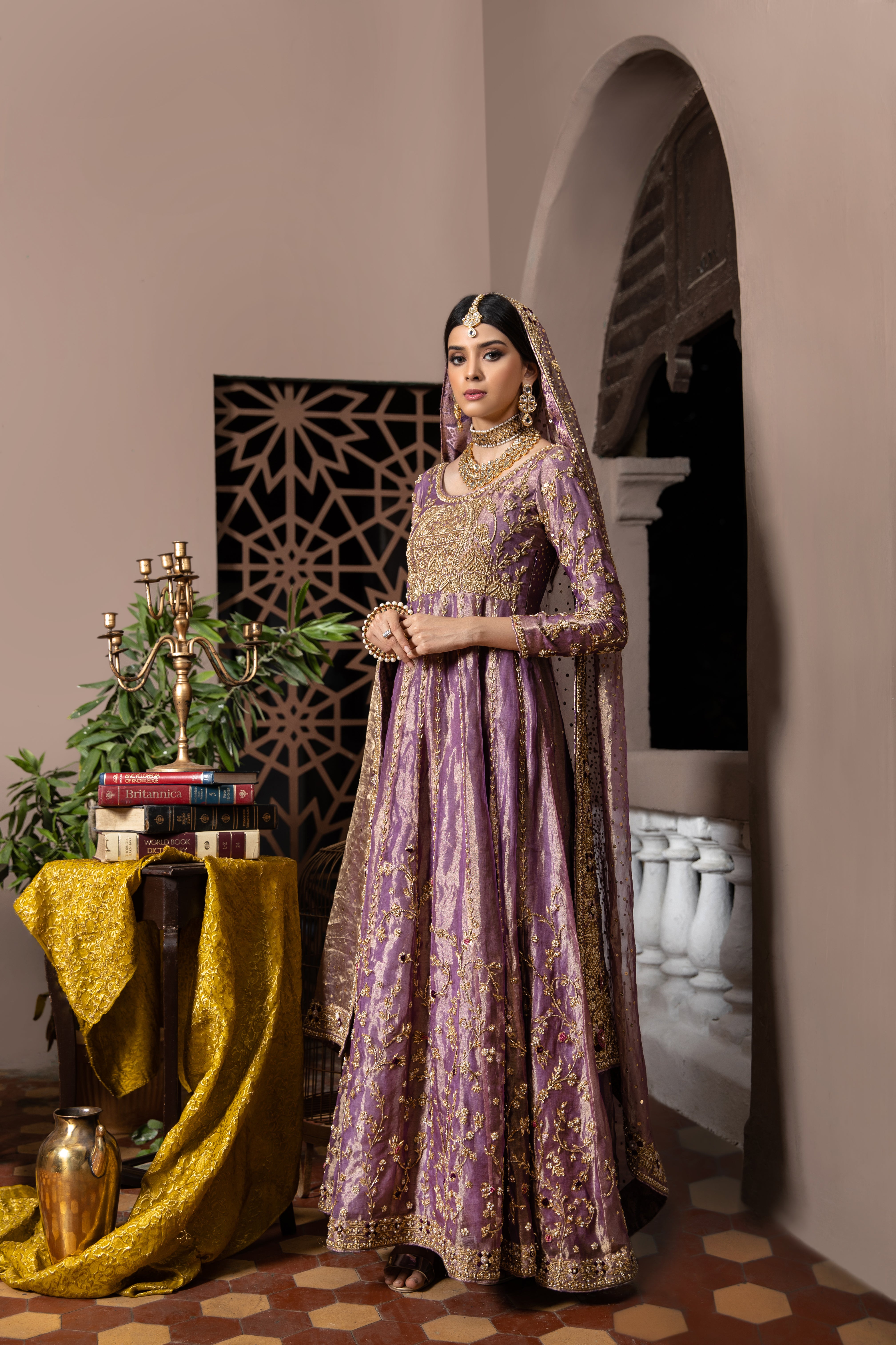 Amethyst Kalidar Bridal Outfit - Elegant Peshwas in Lilac Shade – Talha ...