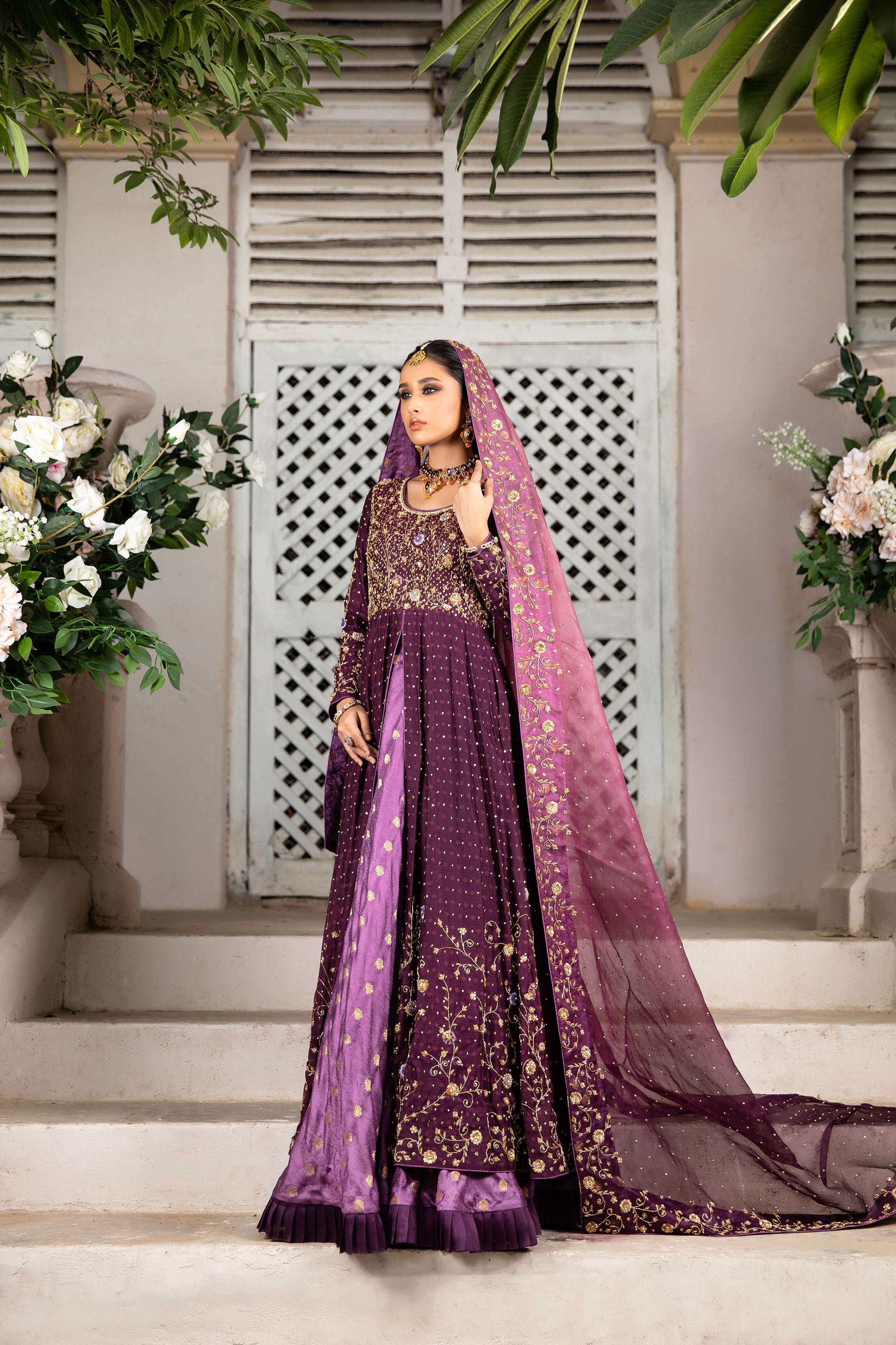 Elegant Engagement/Nikkah Kalidaar with Shaded Dupatta - Perfect Bridal ...